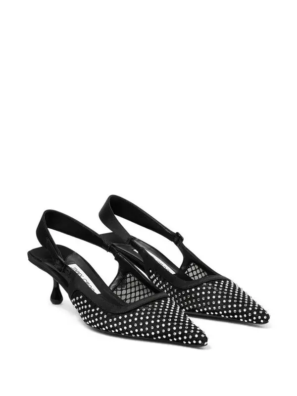 JIMMY CHOO Amel 50mm Crystal-embellished Slingback Pumps