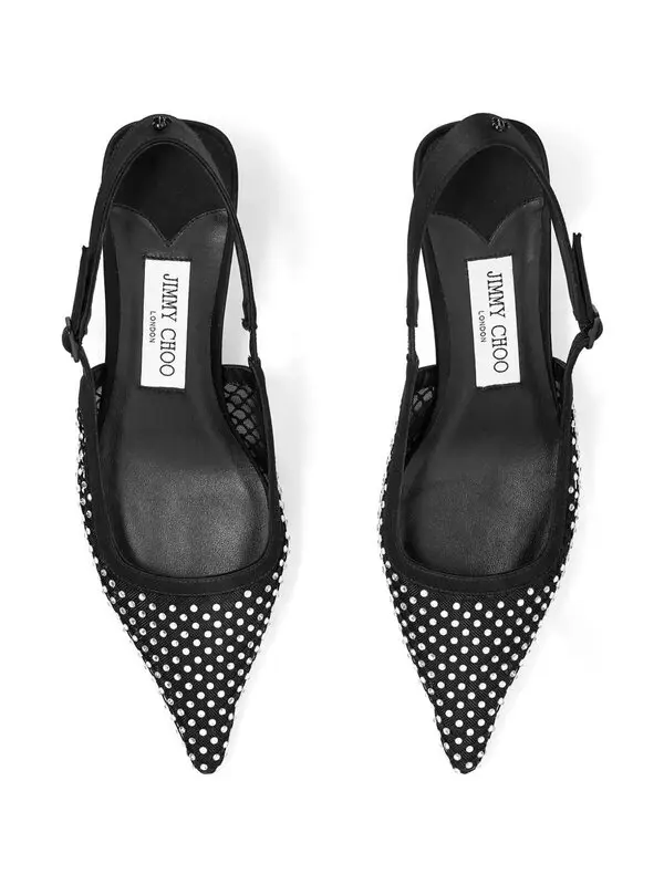 JIMMY CHOO Amel 50mm Crystal-embellished Slingback Pumps