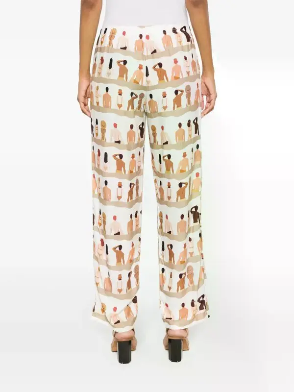 AMIR SLAMA Swimmer-print Straight-leg Trousers