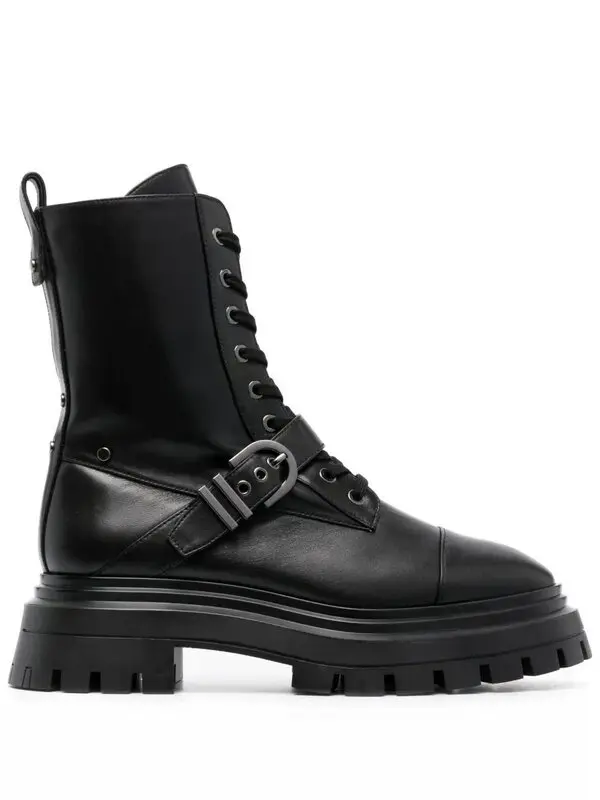 STUART WEITZMAN Maverick Bedford Moto Leather Boots