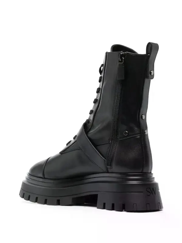 STUART WEITZMAN Maverick Bedford Moto Leather Boots