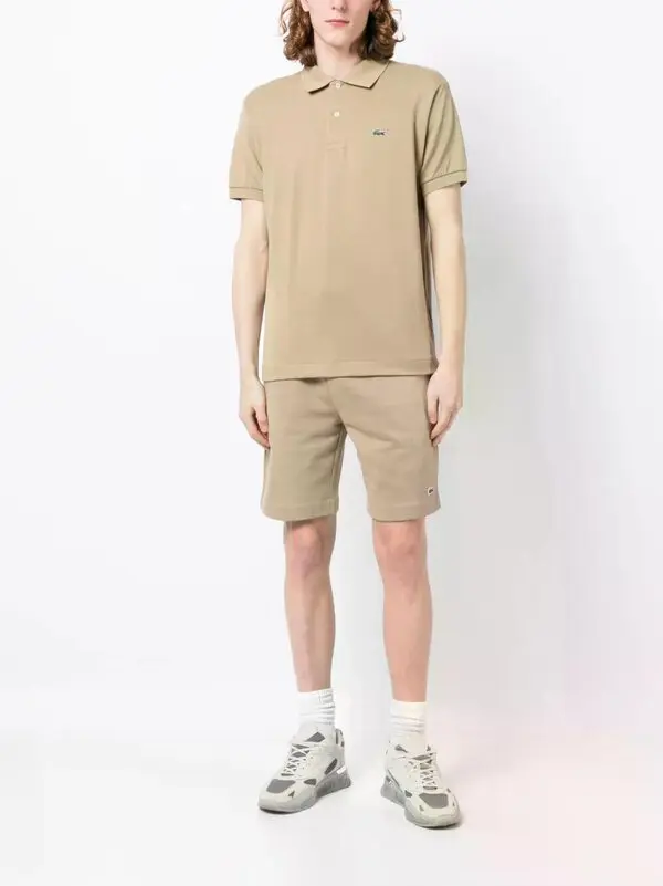 Lacoste Embroidered-logo Short-sleeve Polo Shirt - Brown