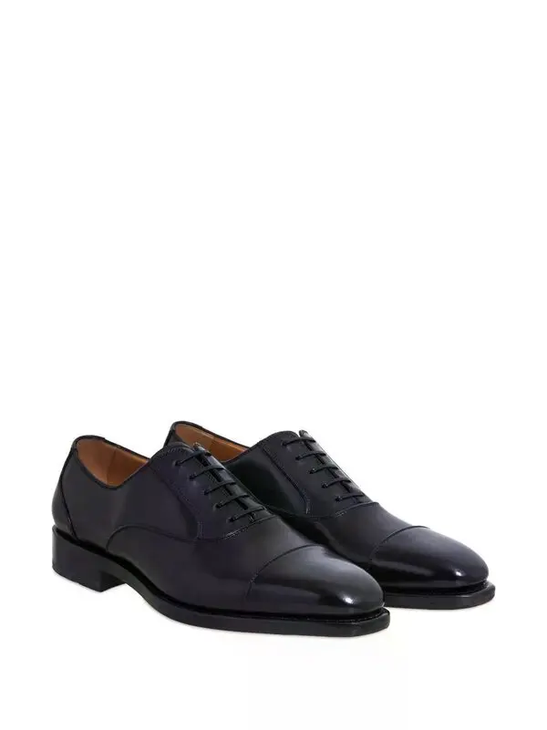 FERRAGAMO Tonal Toecap Leather Oxford Shoes