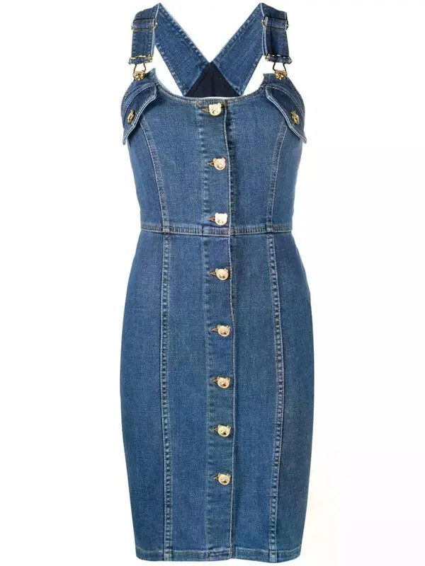 Moschino Button-up Denim Minidress - Blue