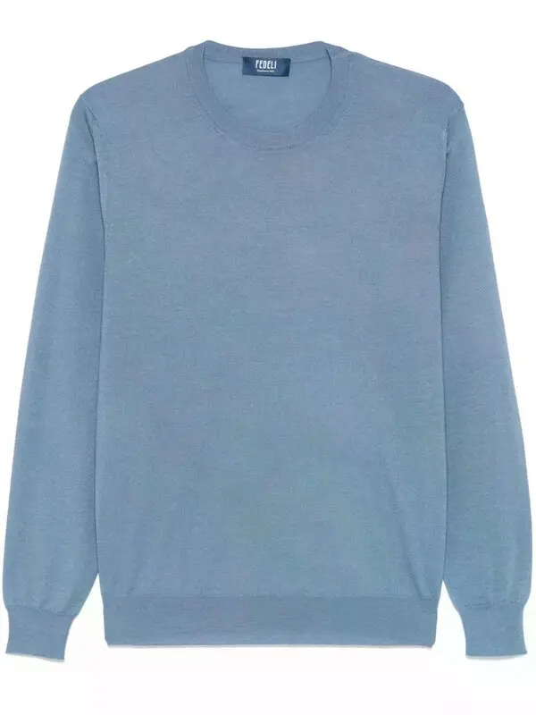 Fedeli Fine-knit Sweater - Blue