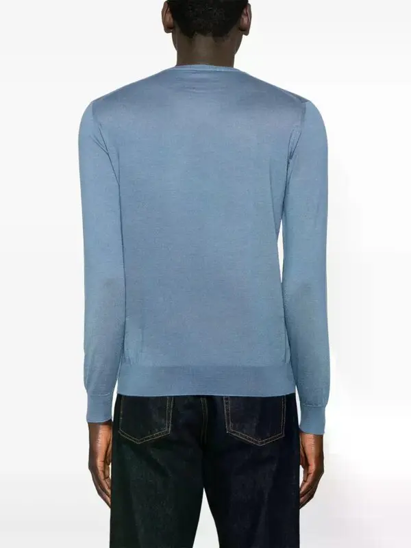 Fedeli Fine-knit Sweater - Blue