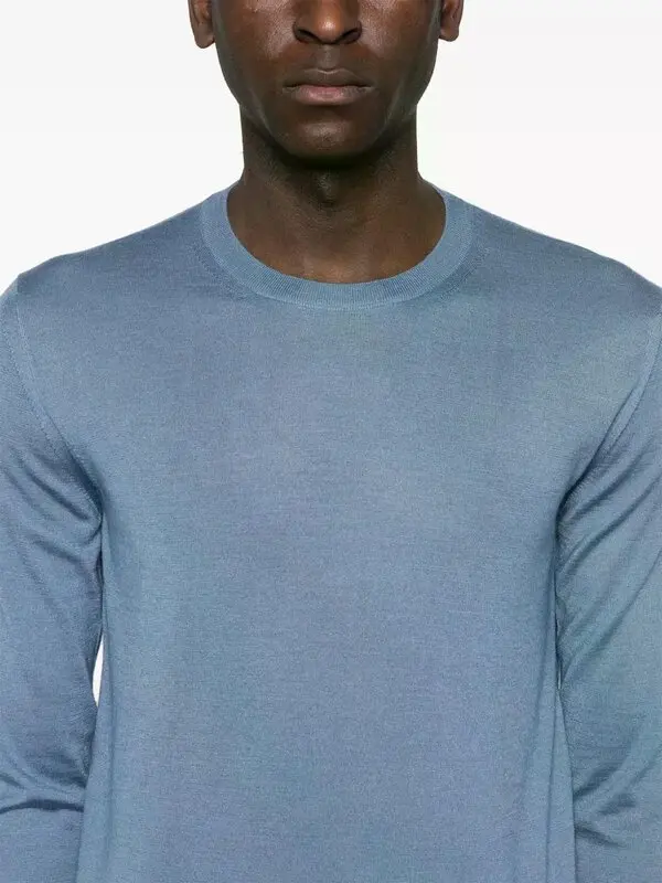 Fedeli Fine-knit Sweater - Blue