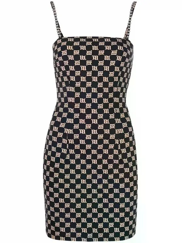 MISBHV Monogram-print Fitted Dress