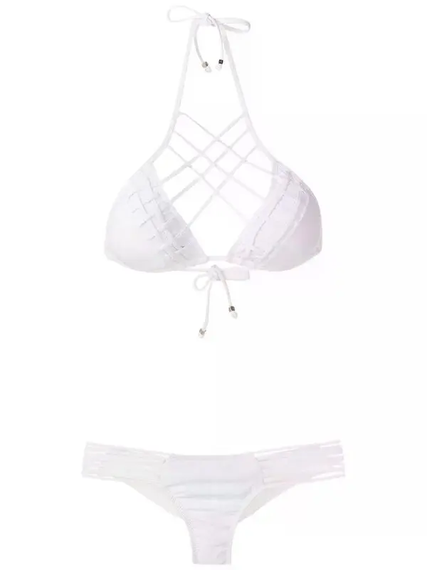AMIR SLAMA Lattice-strap Bikini Set - White