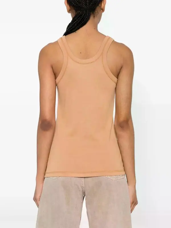 LEMAIRE Ribbed Cotton Top - Brown
