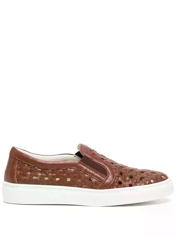MADISON MAISON Interwoven Leather Slip-on Sneakers - Brown