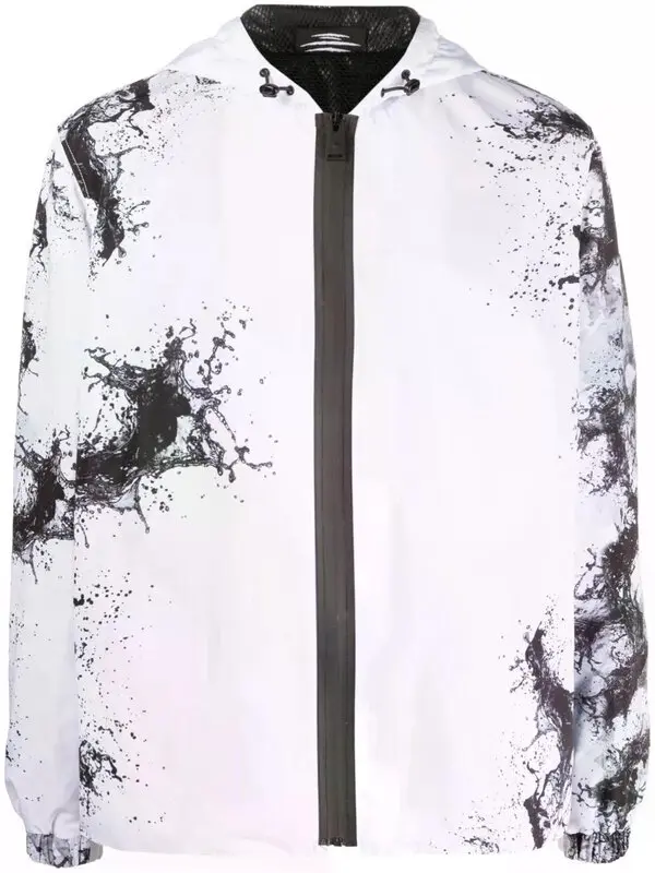 PLEIN SPORT Splash-print Hooded Jacket - White