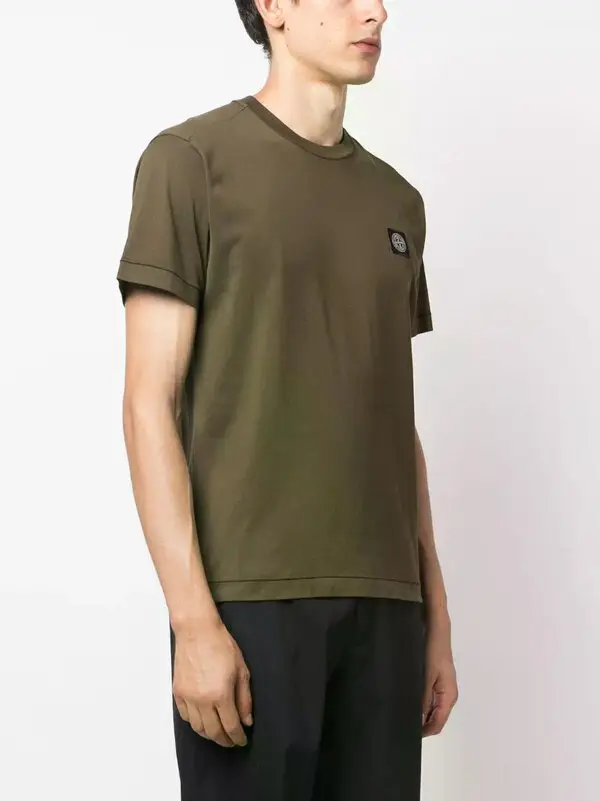 Stone Island Compass-patch Cotton T-shirt - Green