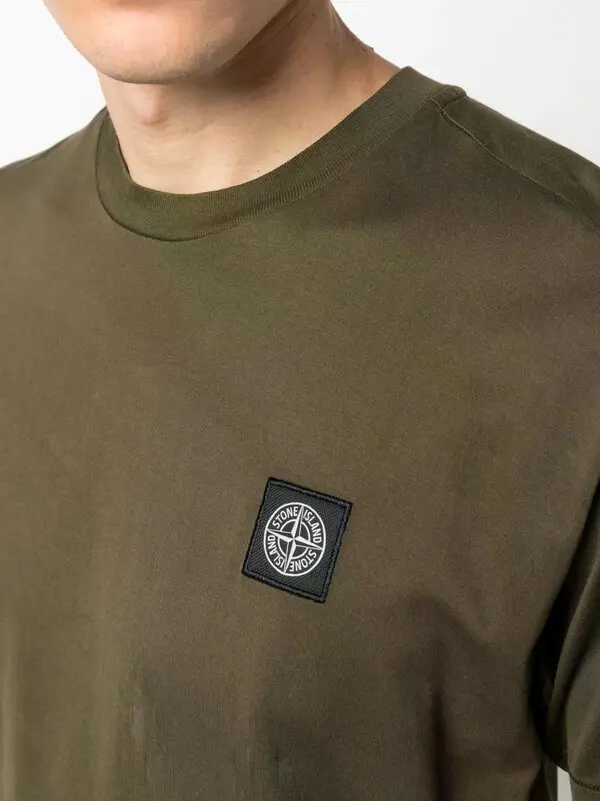 Stone Island Compass-patch Cotton T-shirt - Green