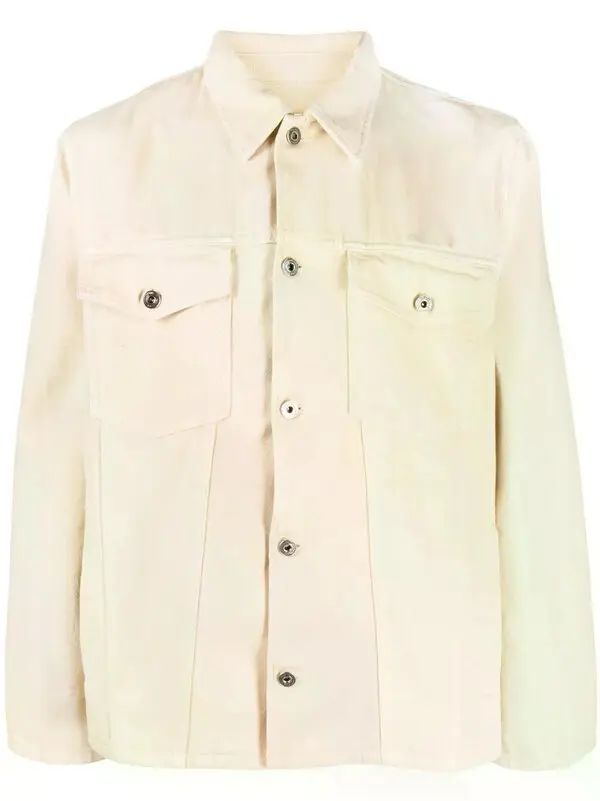 Off-White Embroidered-motif Denim Shirt - Neutrals