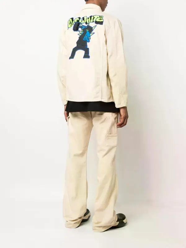 Off-White Embroidered-motif Denim Shirt