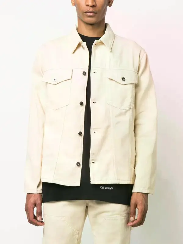 Off-White Embroidered-motif Denim Shirt