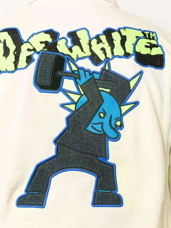 Off-White Embroidered-motif Denim Shirt
