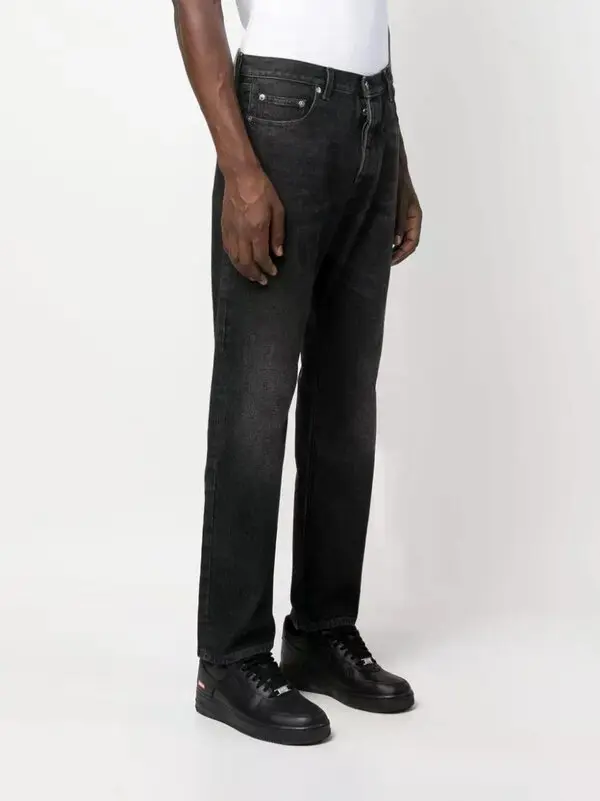 Off-White Arr Tab Logo-patch Tapered Jeans