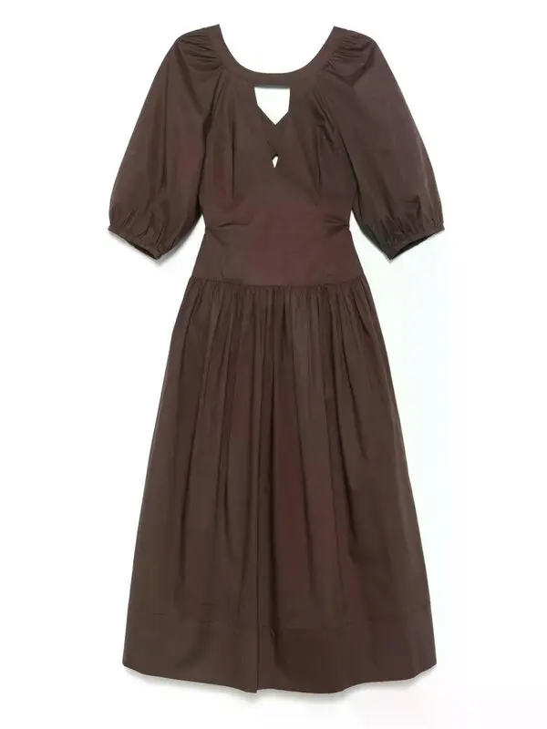 TWINSET Poplin Midi Dress - Brown