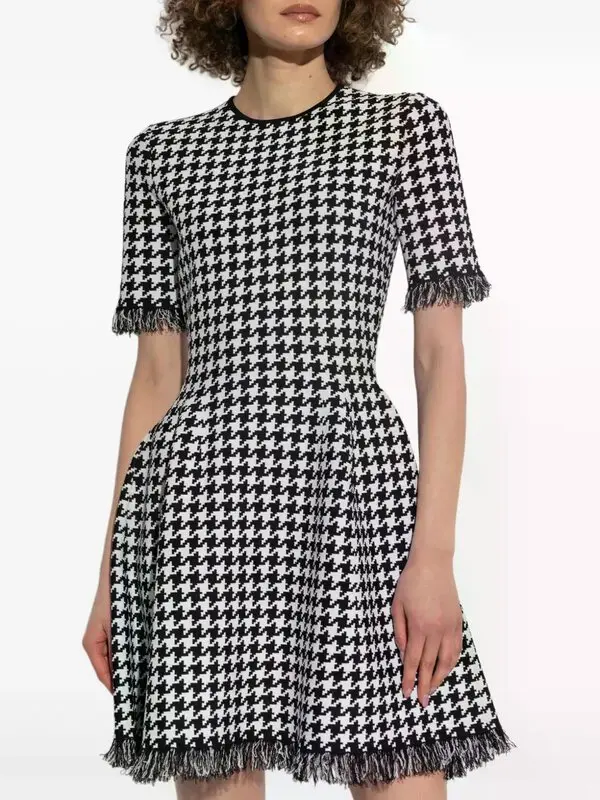 Alexander McQueen Houndstooth Mini Dress