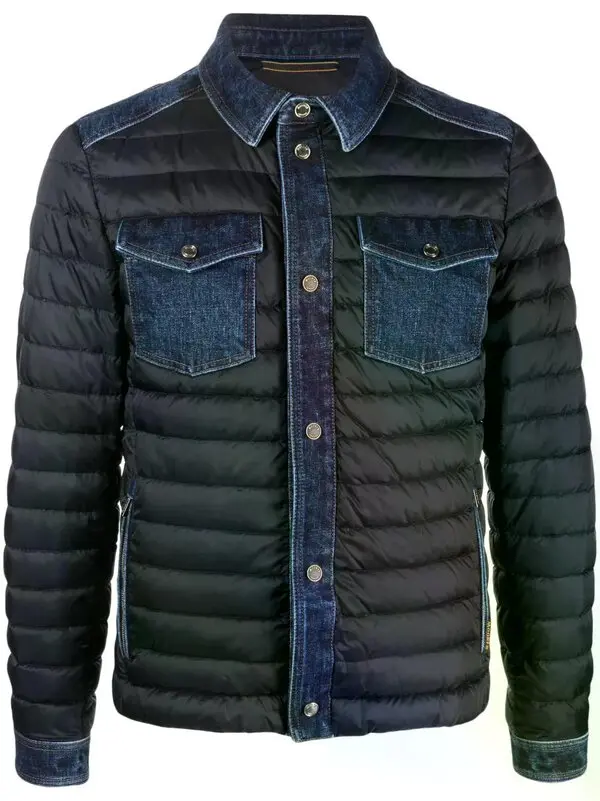 MOORER Crespi Padded Shirt Jacket - Blue