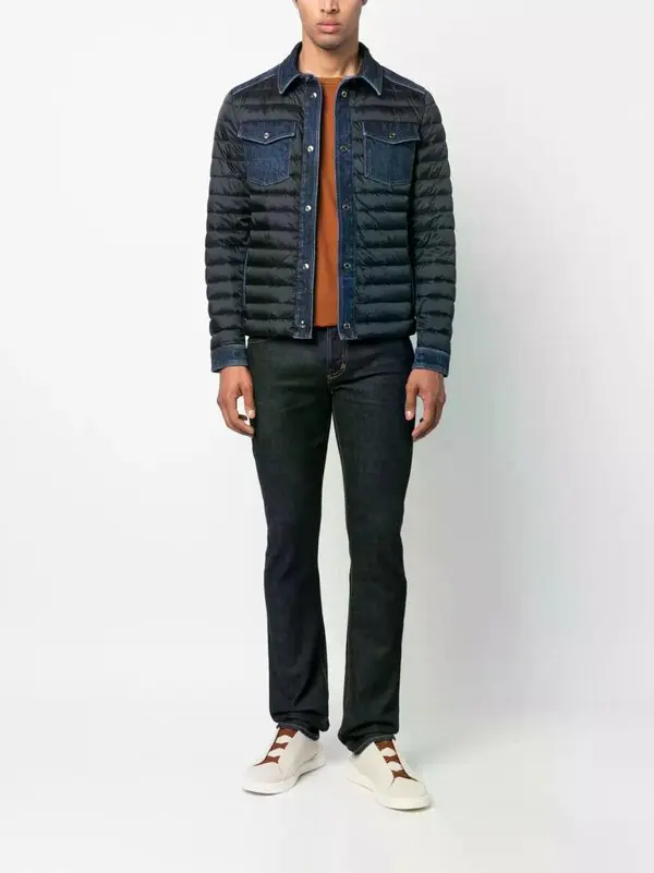 MOORER Crespi Padded Shirt Jacket - Blue