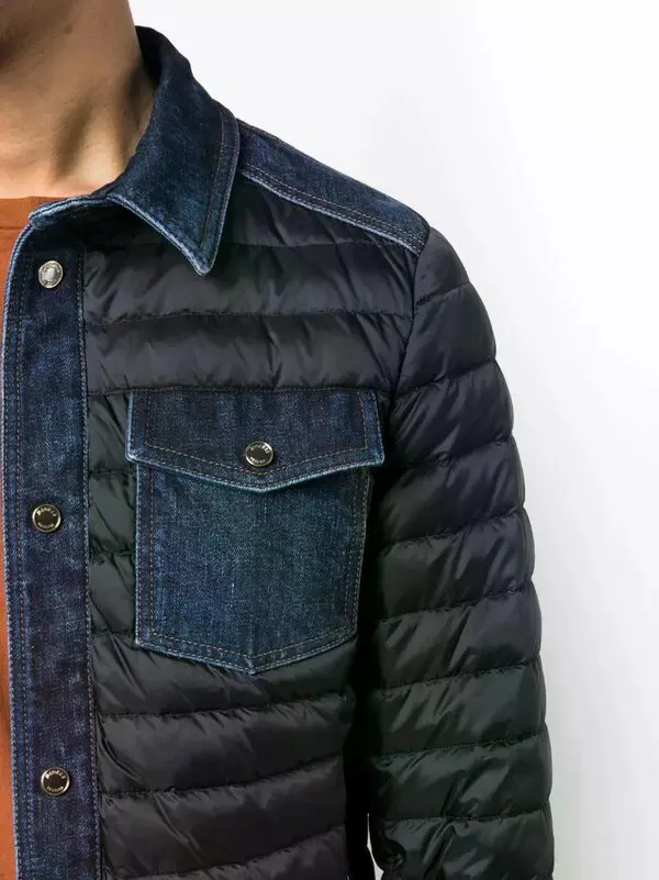 MOORER Crespi Padded Shirt Jacket - Blue