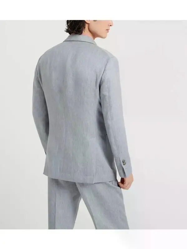Brunello Cucinelli Double-breasted Linen Blazer