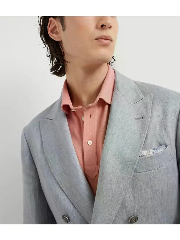 Brunello Cucinelli Double-breasted Linen Blazer