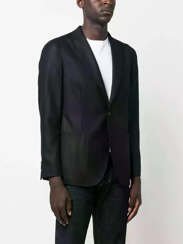 Boglioli Single-breasted Wool Blazer - Blue