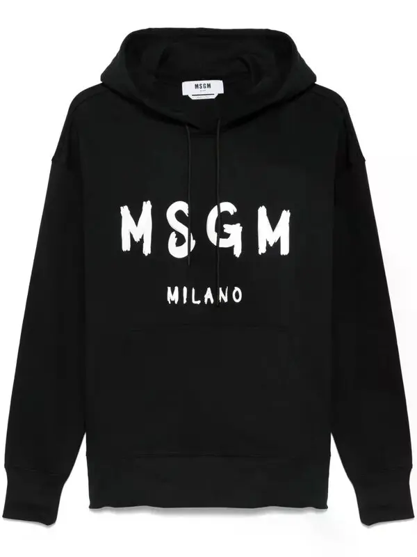 MSGM Logo-print Hoodie - Black