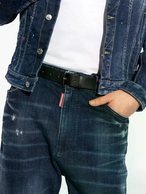 Dsquared2 Leather Belt With Metal Buckle