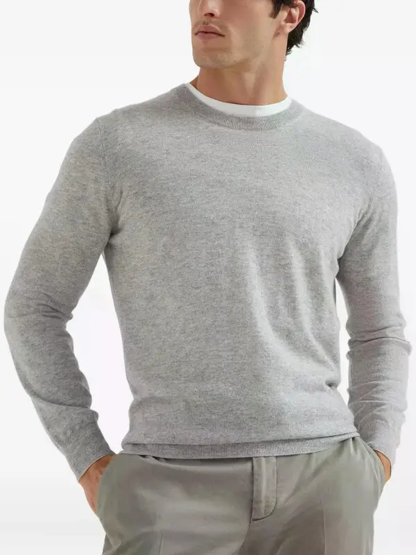 Brunello Cucinelli Cashmere Crew Neck Pullover - Grey
