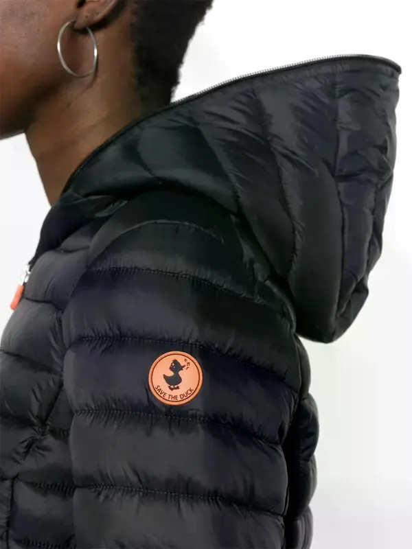 SAVE THE DUCK Logo-patch Padded Jacket - Black