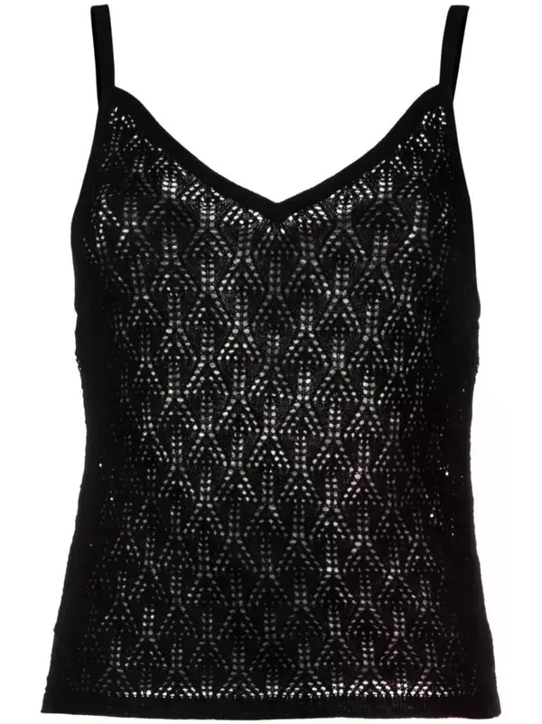 BARRIE Pointelle-knit Cashmere Top
