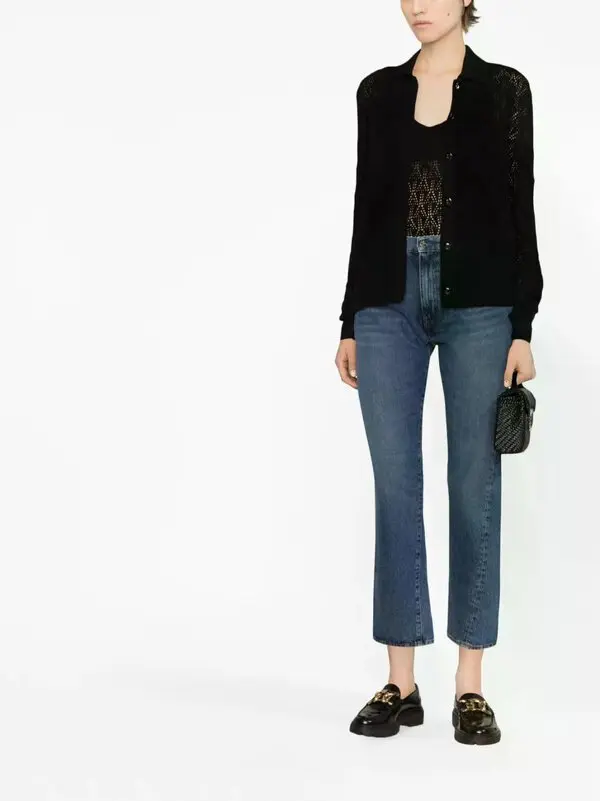 BARRIE Pointelle-knit Cashmere Top