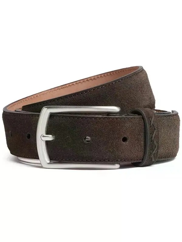 Zegna Suede Buckle Belt - Brown