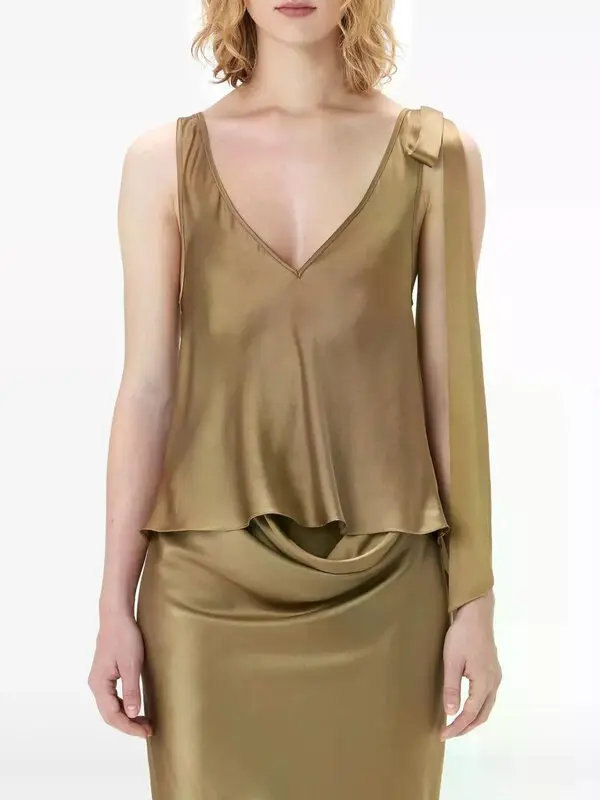 JW Anderson Sleeveless Silk Top - Brown