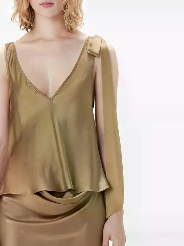 JW Anderson Sleeveless Silk Top - Brown