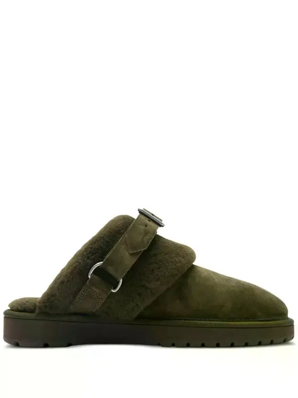 Burberry Suede And Shearling Mules