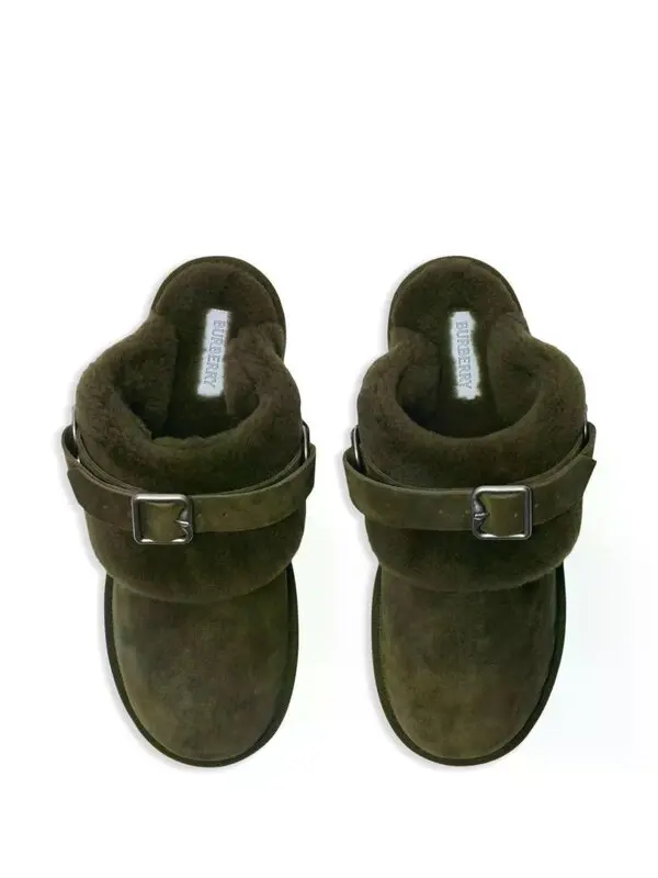 Burberry Suede And Shearling Mules