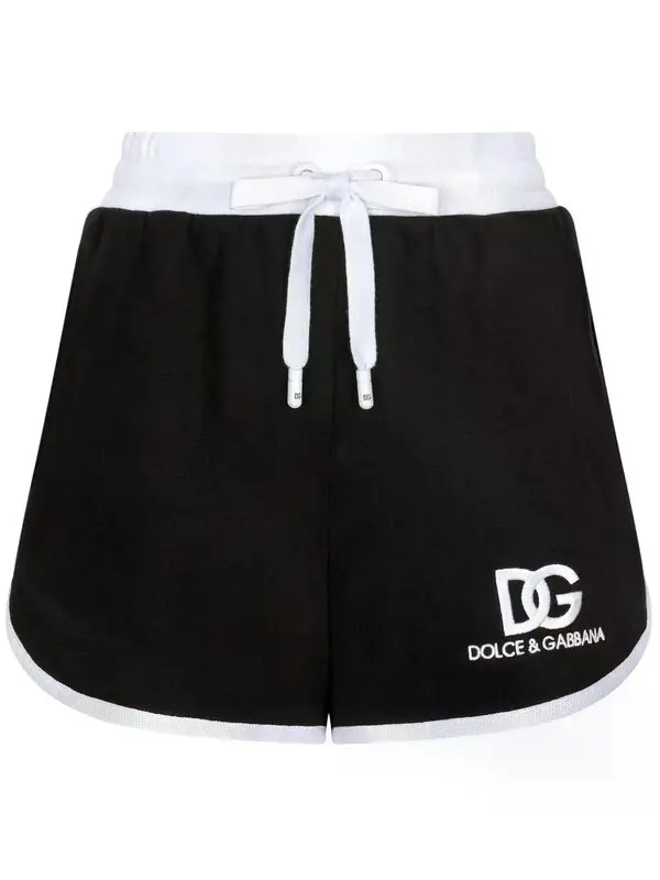 Dolce & Gabbana Logo-embroidered Drawstring-waistband Shorts
