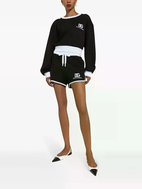 Dolce & Gabbana Logo-embroidered Drawstring-waistband Shorts