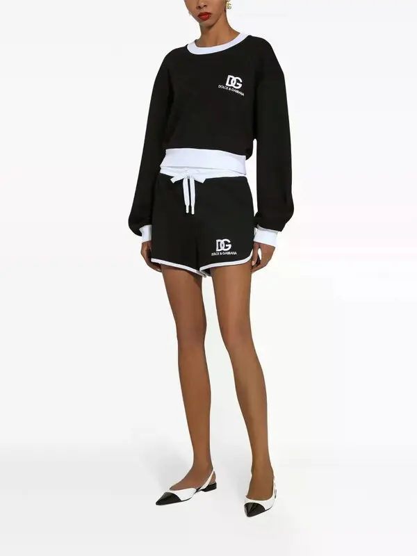 Dolce & Gabbana Logo-embroidered Drawstring-waistband Shorts
