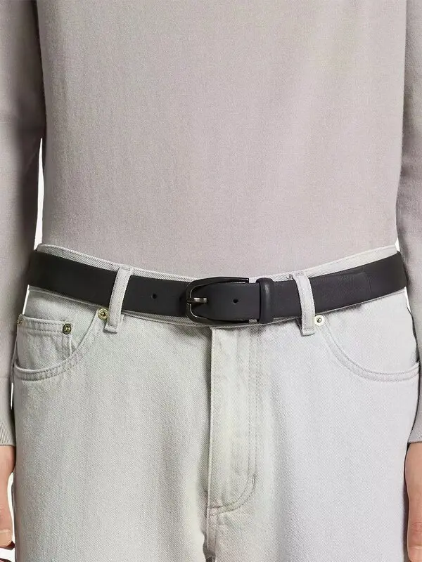 Zegna Leather Belt - Black