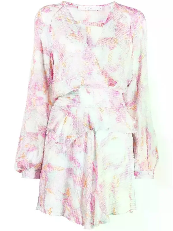 IRO PARIS Floral-print Dress With Asymmetric Design - Pink