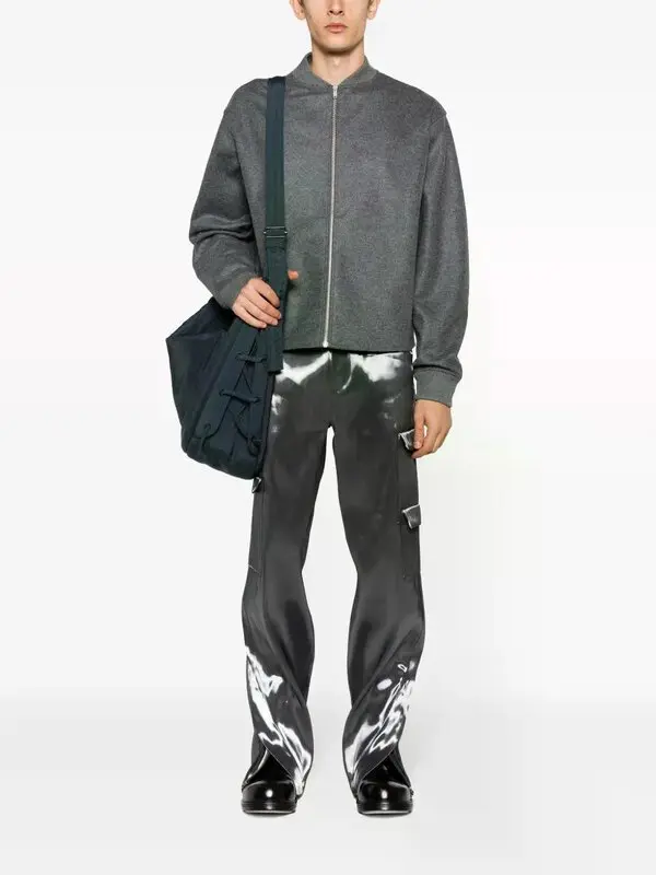 JIL SANDER Zip-up Wool Bomber Jacket