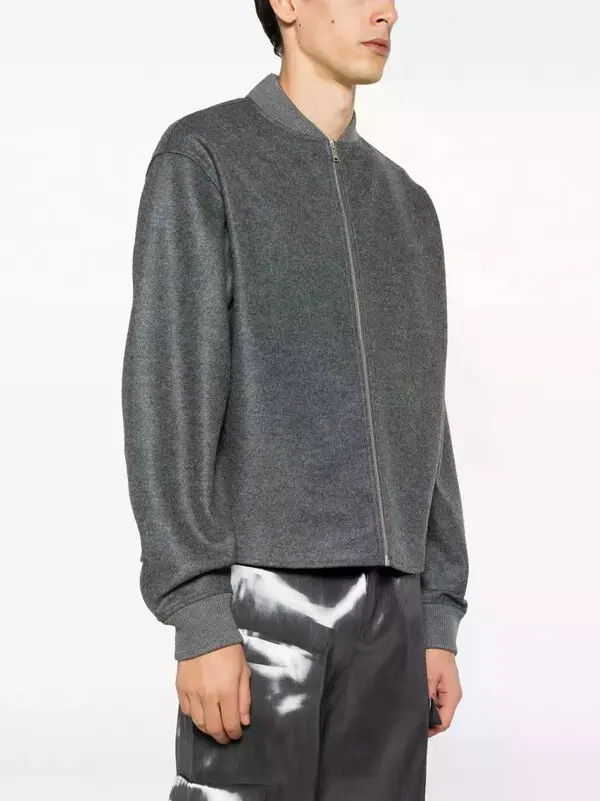 JIL SANDER Zip-up Wool Bomber Jacket