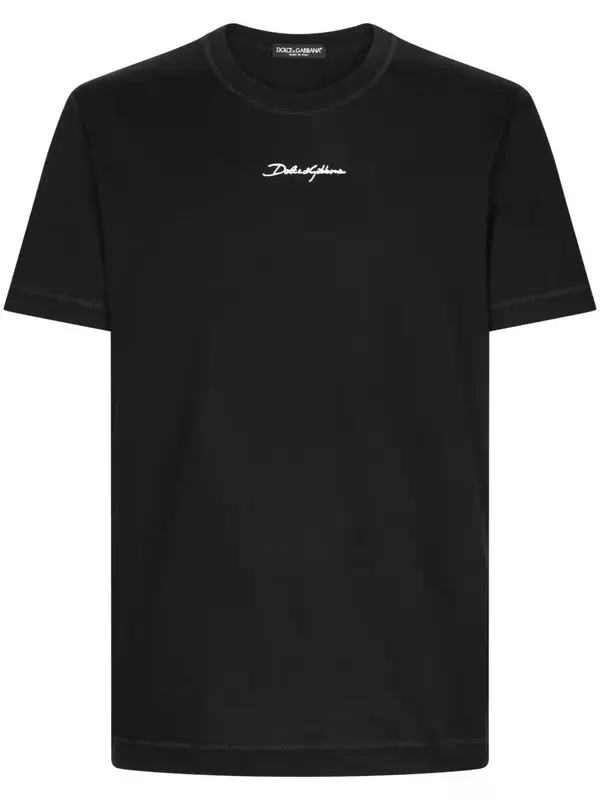 Dolce & Gabbana Embroidered-patch Cotton T-shirt - Black